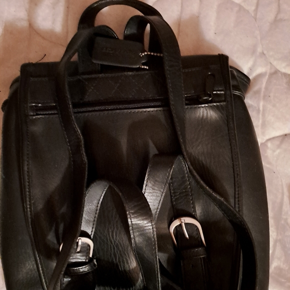 Coach | Bags | Coach Leather Backpack Black Inside Outside Pocket ...